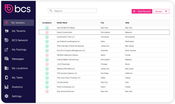 COI Tracking & Compliance Software